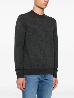 BOSS Patterned Jacquard Sweater - Grey