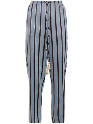 FORTE_FORTE Striped Tapered Trousers - Blue