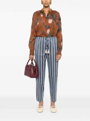 FORTE_FORTE Striped Tapered Trousers - Blue