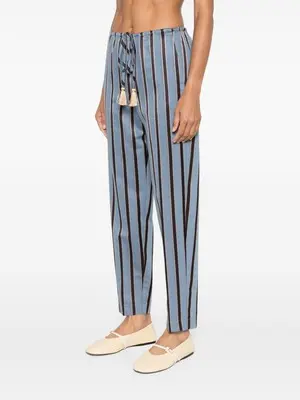 FORTE_FORTE Striped Tapered Trousers - Blue