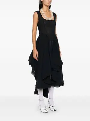 ELENA VELEZ Ruffled Cocktail Dress