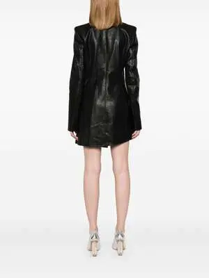 ELENA VELEZ Faux Leather Blazer Dress