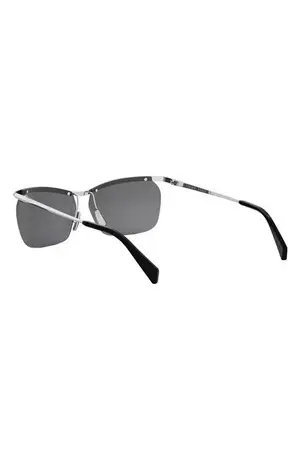 Celine 62mm Oversized Geometric Sunglasses - Shiny Palladium / Smoke