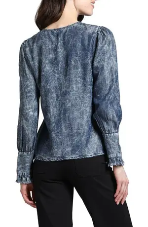 APNY Moon Wash Balloon Sleeve Button-up Shirt