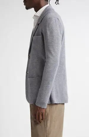 Isaia Wool, Silk And Cashmere Sweater Jacket