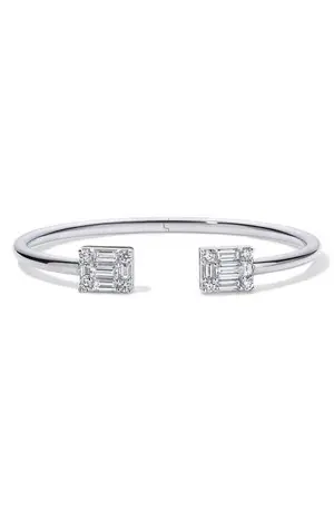 MINDI MOND Clarity Petite Diamond Bangle Bracelet - 18k White Gold