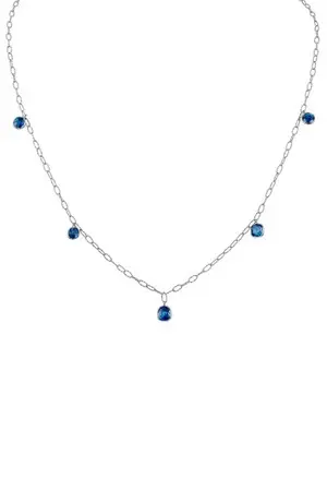 MINDI MOND Icon Sapphire Tinsel Charm Necklace - White/ Diamond/ Sapphire