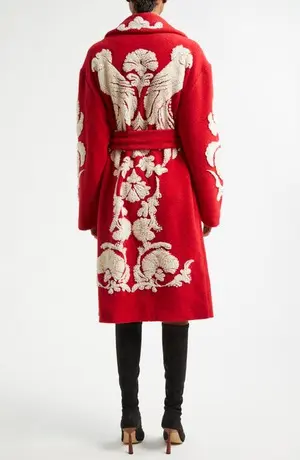 Farm Rio Helen Sculpted Fleece Wrap Coat