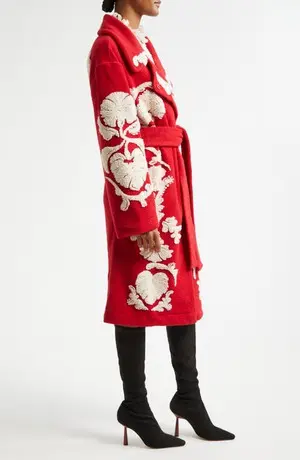 Farm Rio Helen Sculpted Fleece Wrap Coat