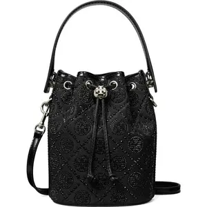Tory Burch Mini T Monogram Bucket Bag - Black