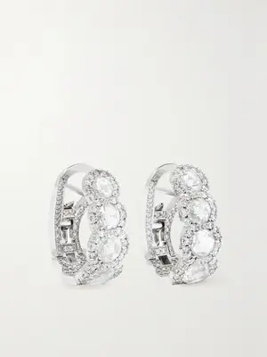 DAVID MORRIS 18-karat White Diamond Hoop Earrings