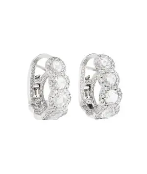 DAVID MORRIS 18-karat White Diamond Hoop Earrings