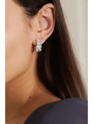 DAVID MORRIS 18-karat White Diamond Hoop Earrings