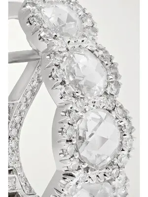 DAVID MORRIS 18-karat White Diamond Hoop Earrings