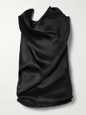 Khaite Luola Draped Silk-gazar Blouse - Black