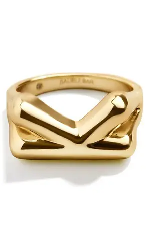 Baublebar Pavé Initial Ring - Gold Initial
