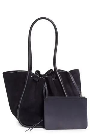 Proenza Schouler Large Ruched Suede Tote - Deep Navy