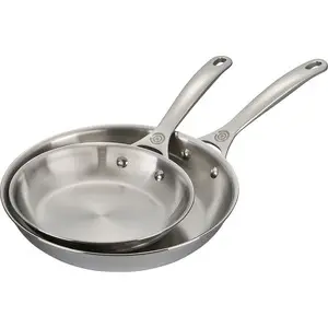 LE CREUSET Set Of 2 Fry Pans - Stainless Steel