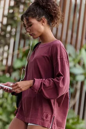 Free People Hustle Layer Top - Brick