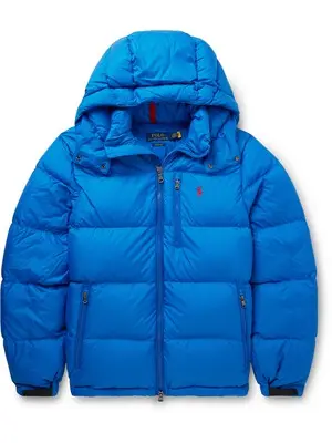 Polo Ralph Lauren Logo-Embroidered Quilted Recycled-Shell Hooded Down Jacket Blue