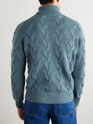 Thom Sweeney Cable-knit Cashmere Rollneck Sweater
