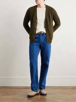 Purdey Cable-knit Cashmere Cardigan