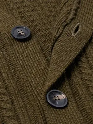 Purdey Cable-knit Cashmere Cardigan