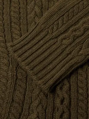 Purdey Cable-knit Cashmere Cardigan