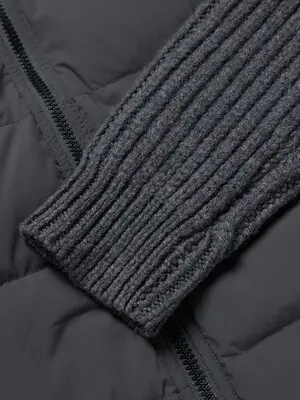 JAMES PERSE Ribbed-knit And Quilted Shell Down Jacket