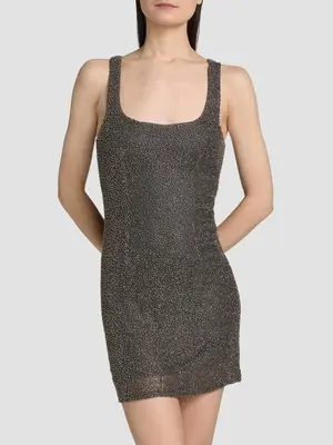 L'Agence Inori Beaded Scoopneck Minidress