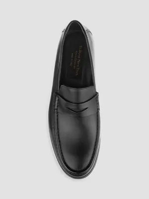 To Boot New York Belfast Leather Penny Loafers - Nero
