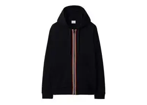 Burberry Hove Stripe Zip Hoodie - Black