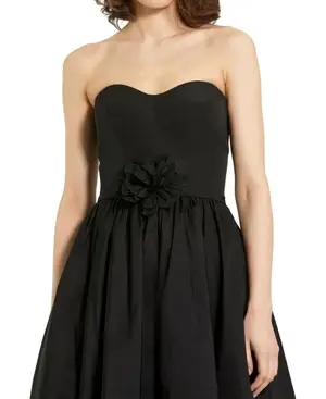 Mac Duggal Strapless Faille A-line Midi Dress