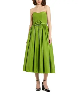 Strapless A-Line Midi Cocktail Dresses