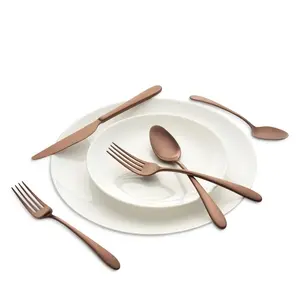 CAMBRIDGE Silversmiths Poet Satin 20 Piece Flatware Set - Copper