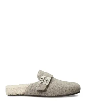 Tory Burch Mellow Shearling Mules - Fog Gray