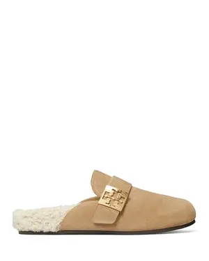 Tory Burch Mellow Shearling Mules - Noisette