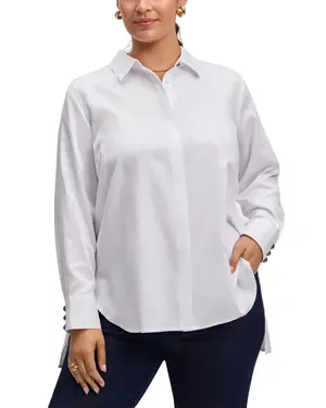 Foxcroft Long Sleeve Matte Shirt - White