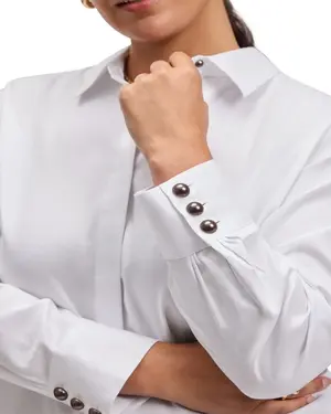 Foxcroft Long Sleeve Matte Shirt - White