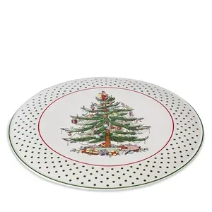 SPODE Christmas Tree Polka Dot Cake Plate