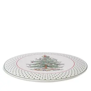 SPODE Christmas Tree Polka Dot Cake Plate