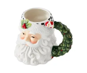 SPODE Christmas Tree Black And White Santa Mug