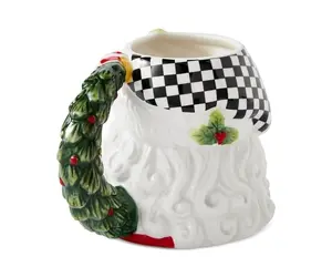 SPODE Christmas Tree Black And White Santa Mug
