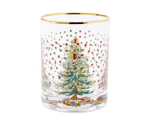 SPODE Christmas Tree Polka Dot Double Old Fashioned Glass, Set Of 4
