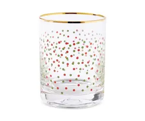 SPODE Christmas Tree Polka Dot Double Old Fashioned Glass, Set Of 4