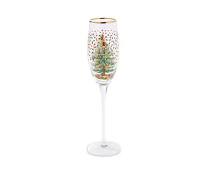 SPODE Christmas Tree Polka Dot Champagne Flute, Set Of 4