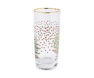 SPODE Christmas Tree Polka Dot Highball Glass, Set Of 4
