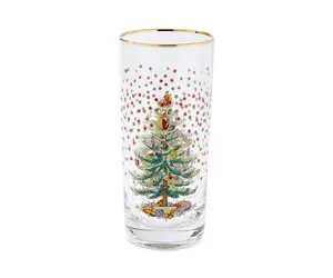 SPODE Christmas Tree Polka Dot Highball Glass, Set Of 4