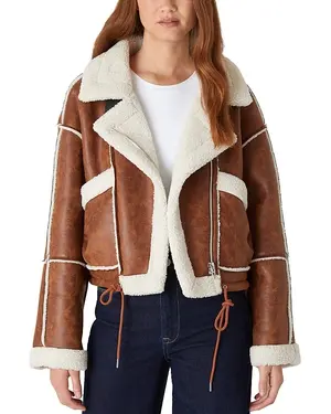 Blanknyc Faux Leather Sherpa Trim Jacket