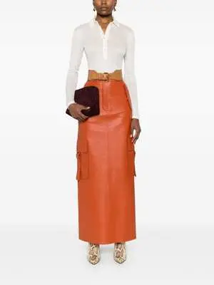 Zimmermann Illustration Leather Maxi Skirt